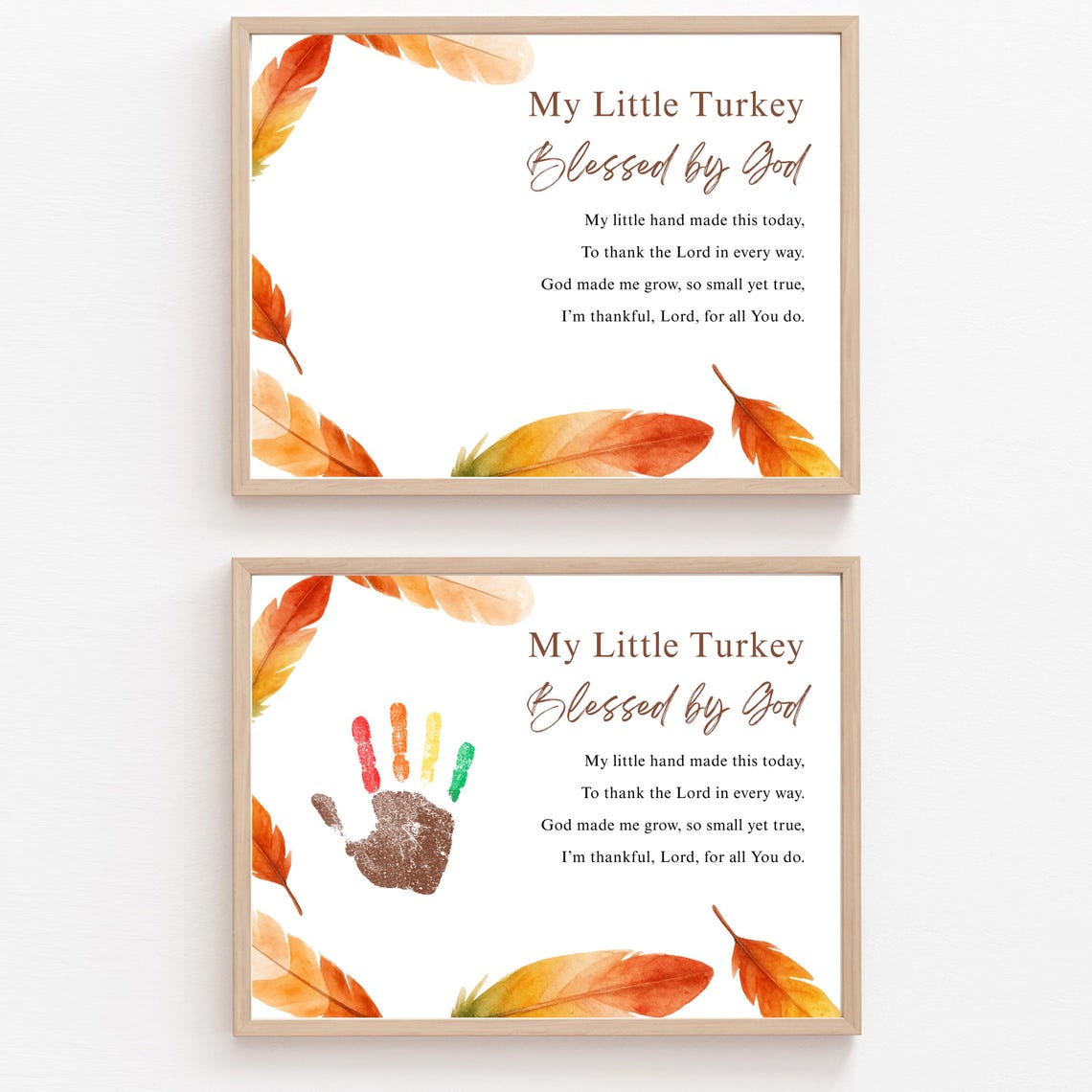 Christian Thanksgiving Handprint Craft My Little Turkey Blessed by God ...