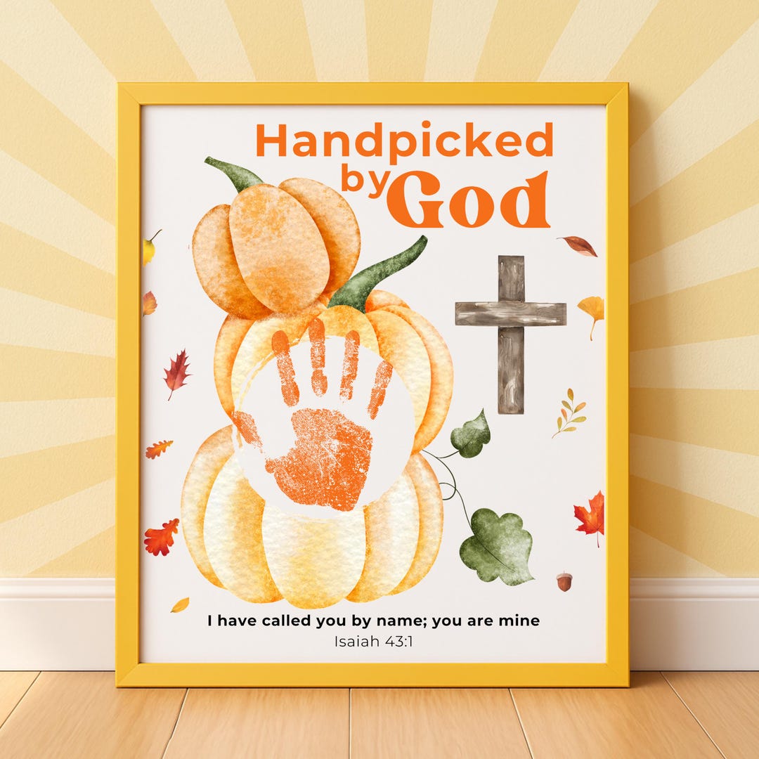 Thanksgiving Pumpkin Christian Handprint Craft Fall Bible Verse Church ...