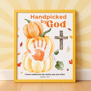 Thanksgiving Pumpkin Christian Handprint Craft Fall Bible Verse Church ...