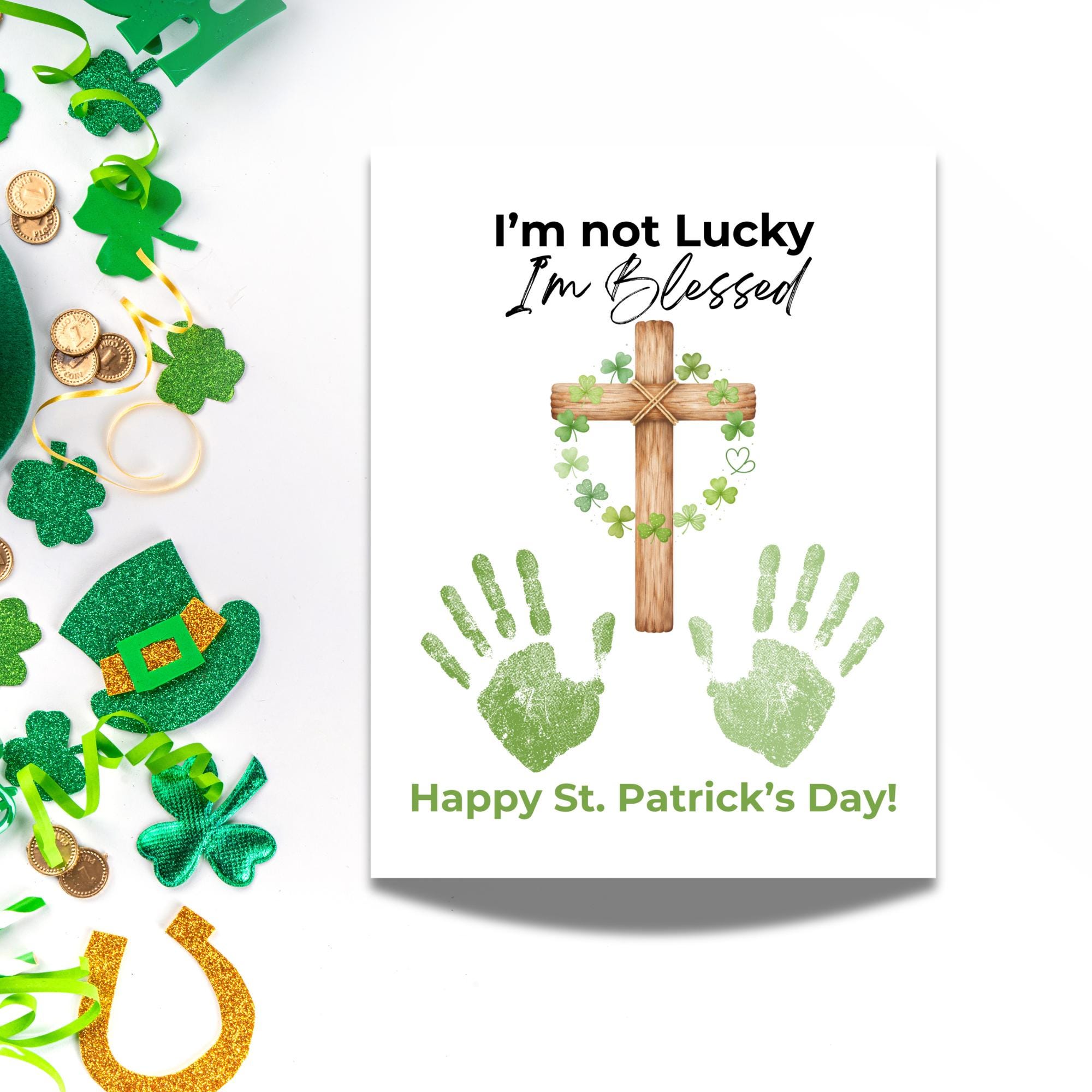 Christian St. Patrick’s Day Handprint Craft Printable, Faith Shamrock ...