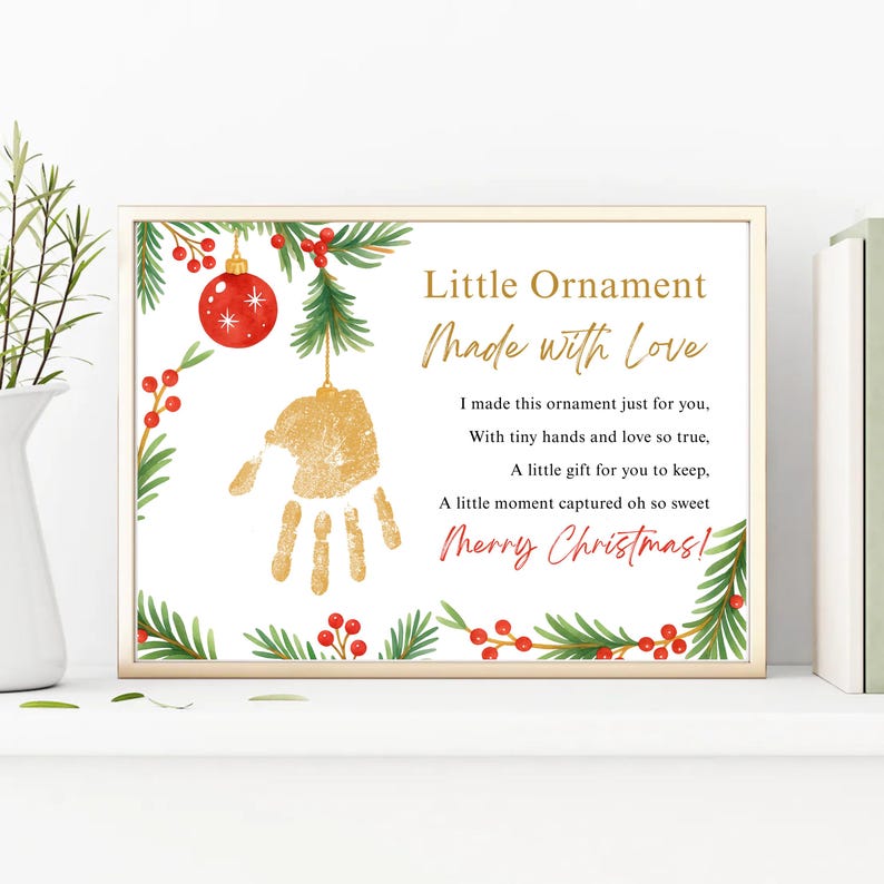 Christmas Handprint Ornament Poem Craft, Keepsake Gift (PDF Printable ...