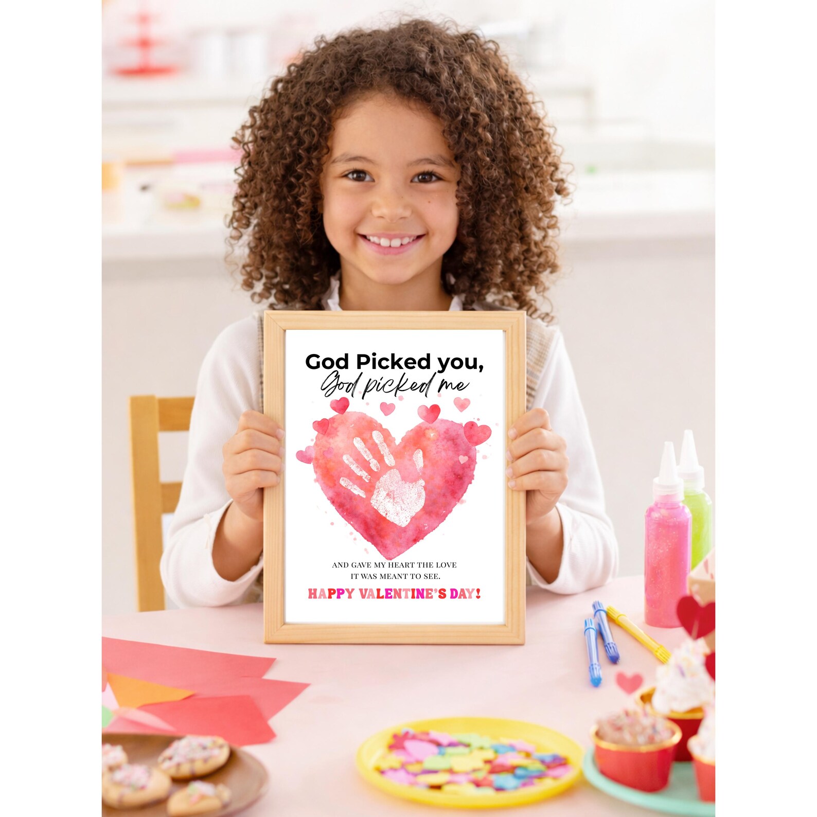 Christian Valentine Handprint Craft, God Picked You God Picked Me ...