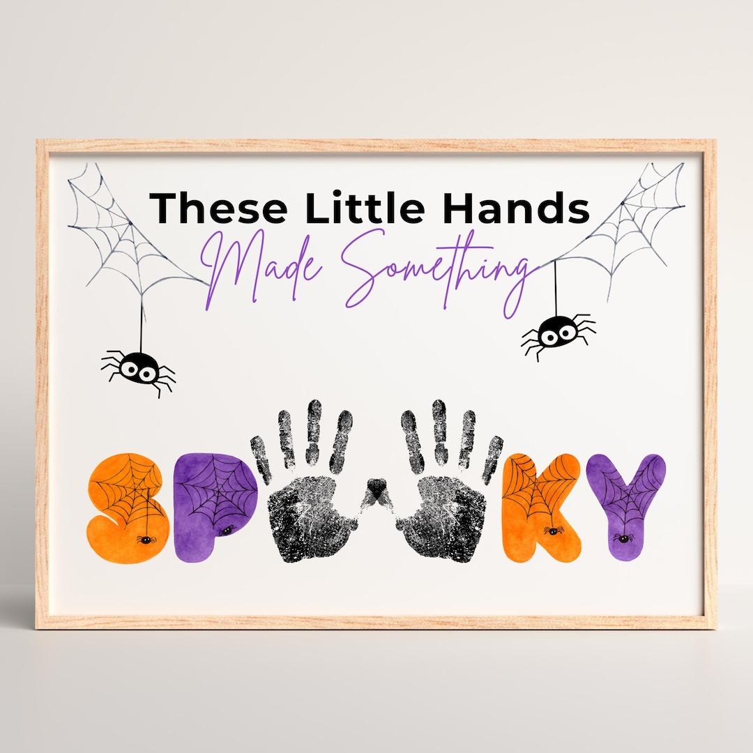 Spooky Halloween Handprint Craft for Kids | Preschool Fall Printable ...