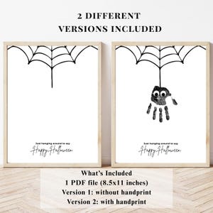 Halloween Spider Handprint Art Printable Preschool Toddler Craft ...