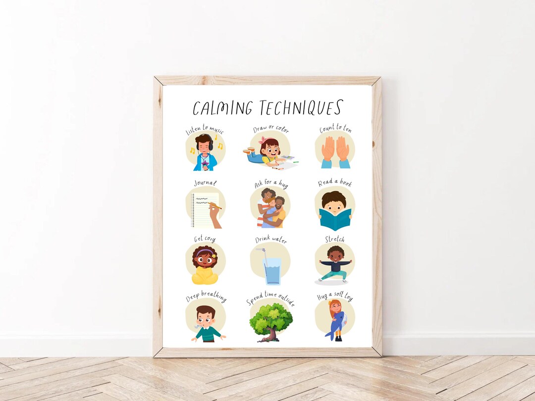 Printable Calming Techniques Poster for Kids Coping Skills Chart for ...