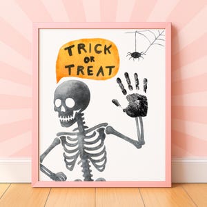 Halloween Skeleton Handprint Craft Printable | Trick or Treat Kids Art ...