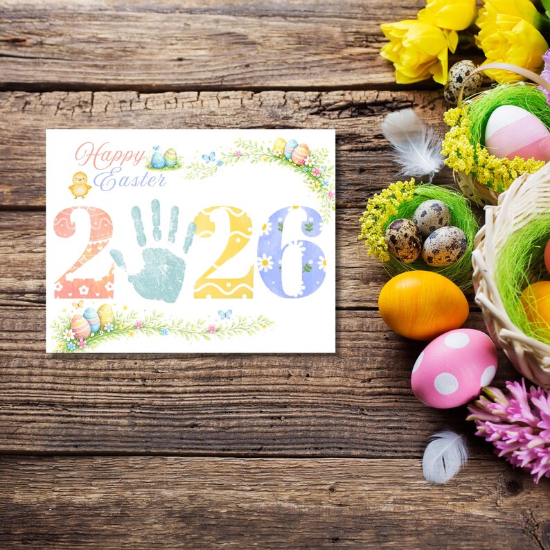 Easter 2026 Handprint Craft Printable Keepsake Art, Preschool & Toddler ...
