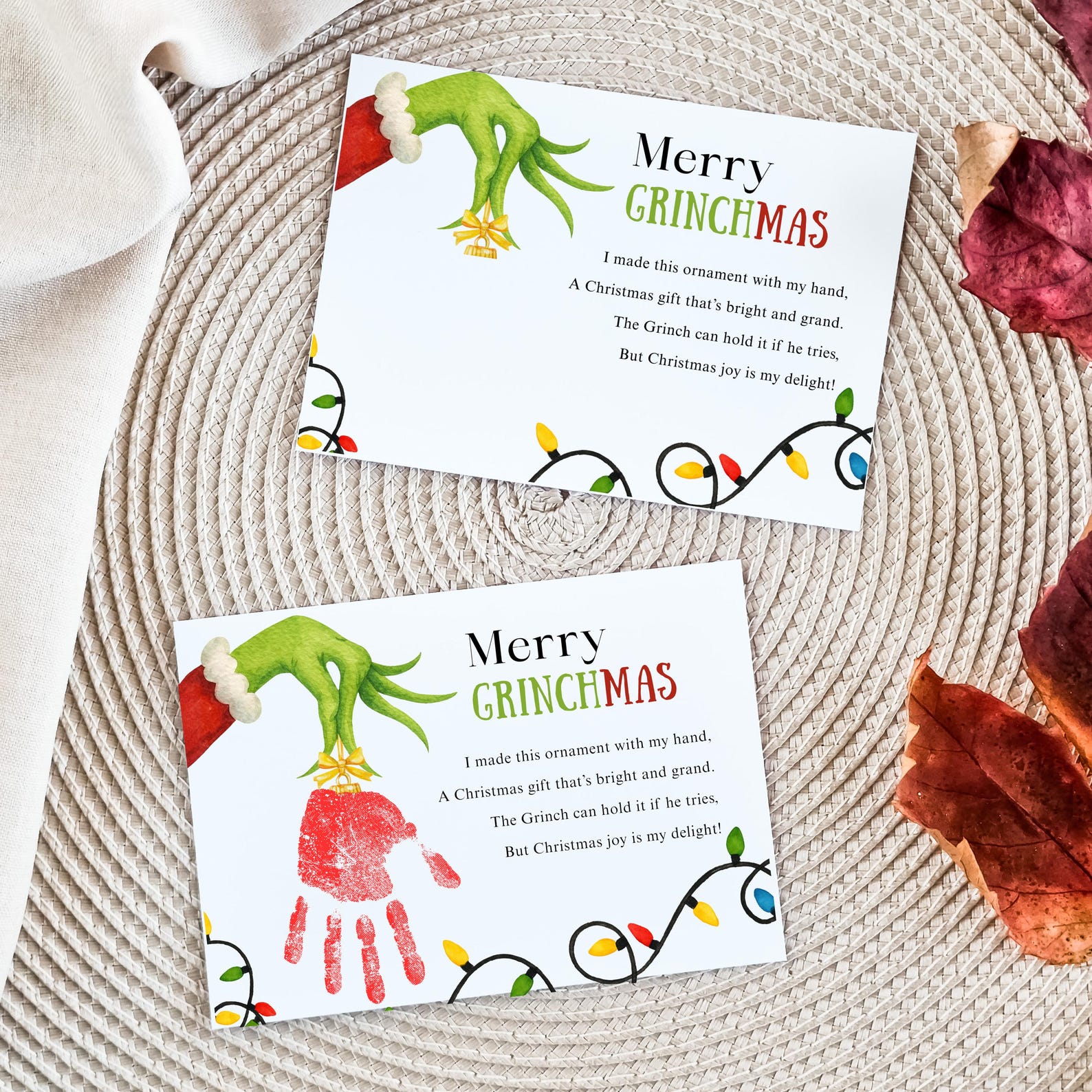 Merry Grinchmas Handprint Poem Ornament Craft Printable, Grinch Kids ...