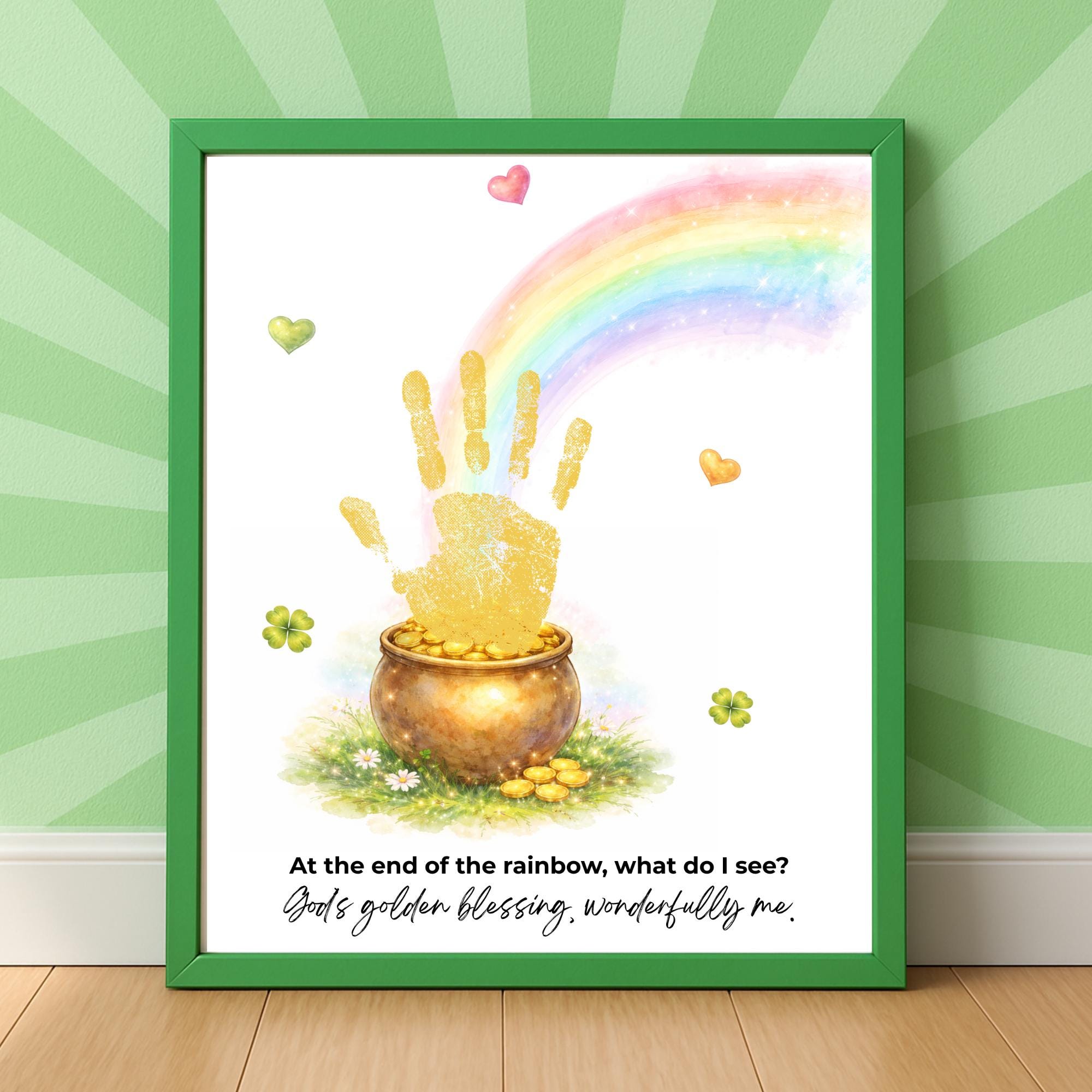 Christian St Patrick’s Day Handprint Craft Printable | Rainbow Keepsake ...