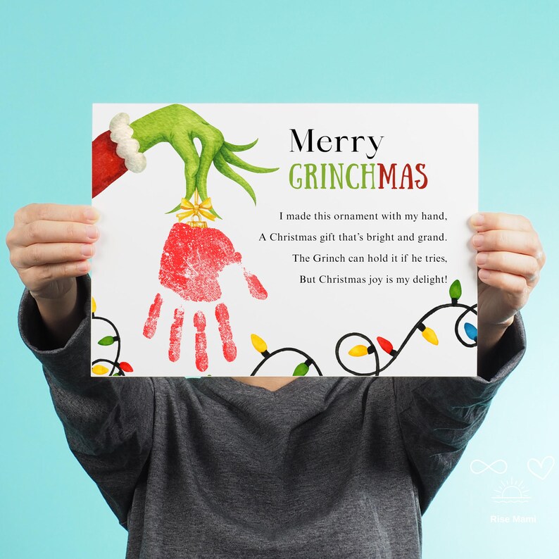 Merry Grinchmas Handprint Poem Ornament Craft Printable, Grinch Kids ...