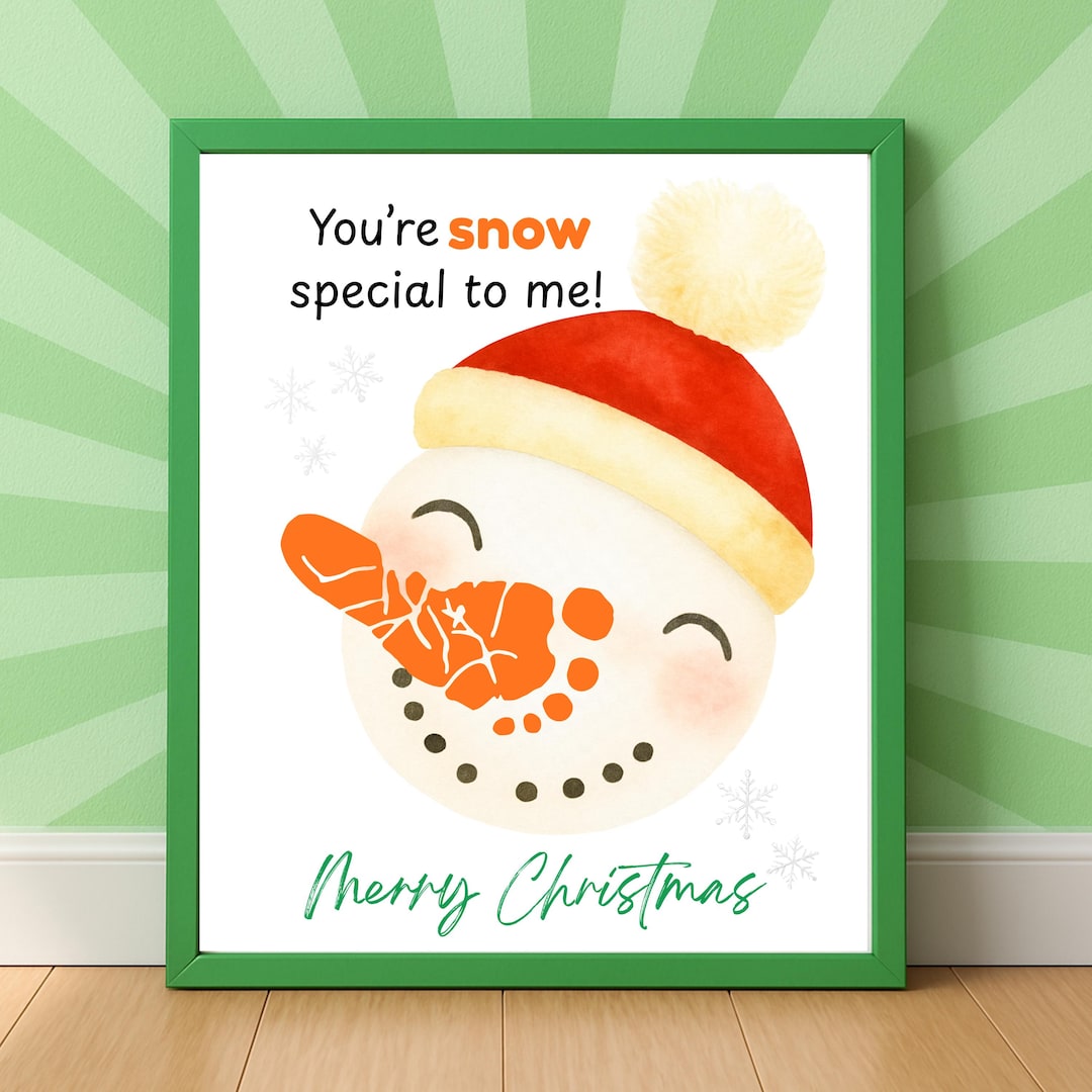 Snowman Footprint Christmas Art, Winter Poem Keepsake (PDF) - Etsy