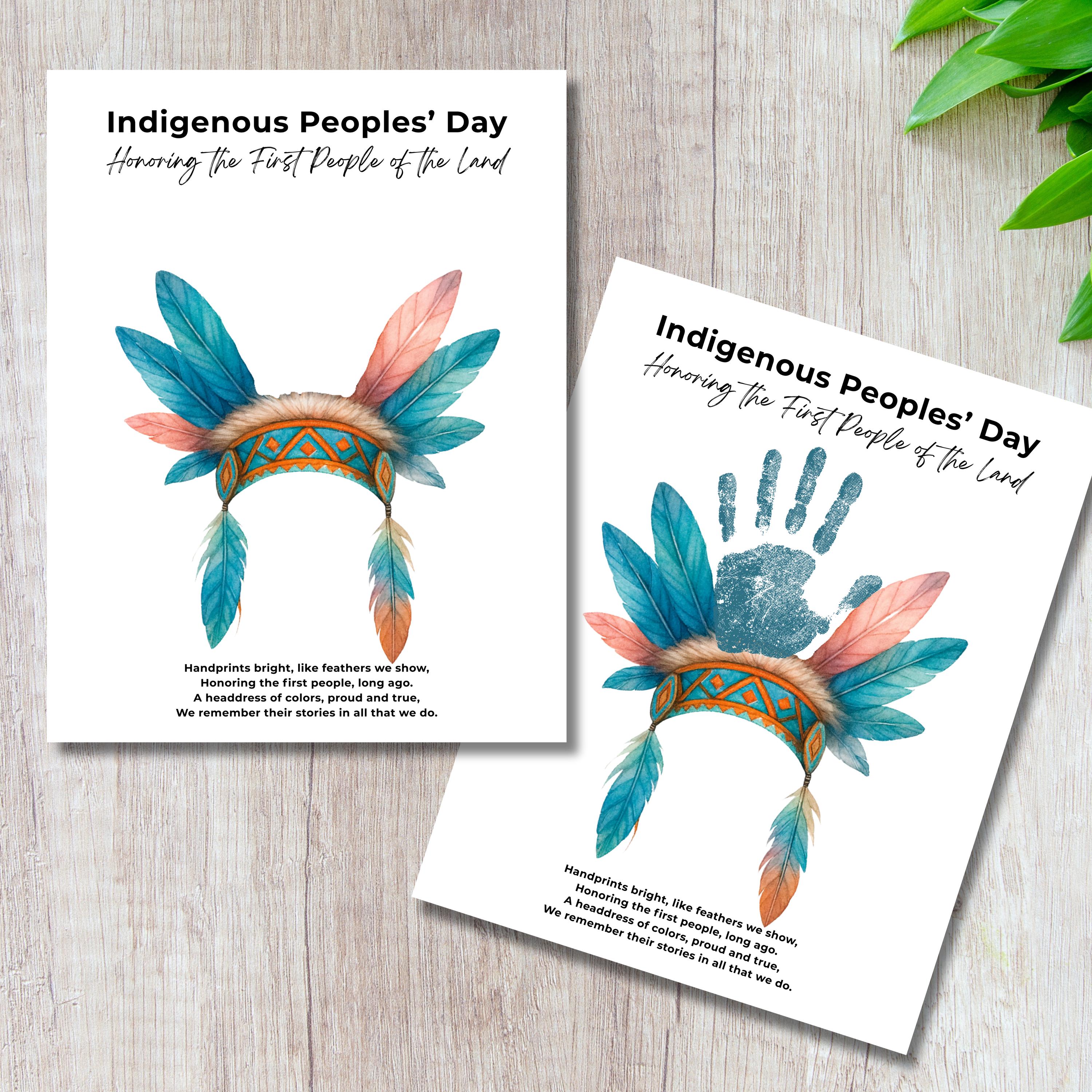 Indigenous Peoples' Day Handprint Craft, Headdress Art (PDF) - Etsy