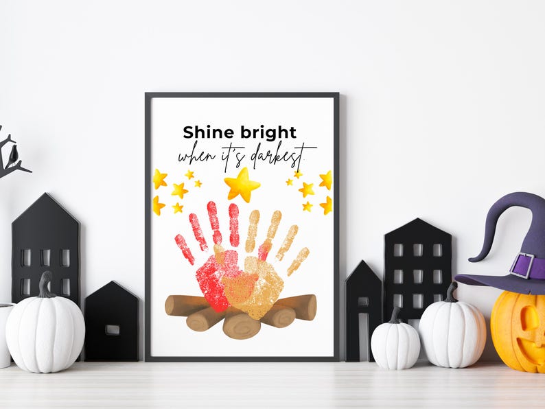 Campfire Handprint Fall Craft Kids Halloween Printable Thanksgiving PDF ...