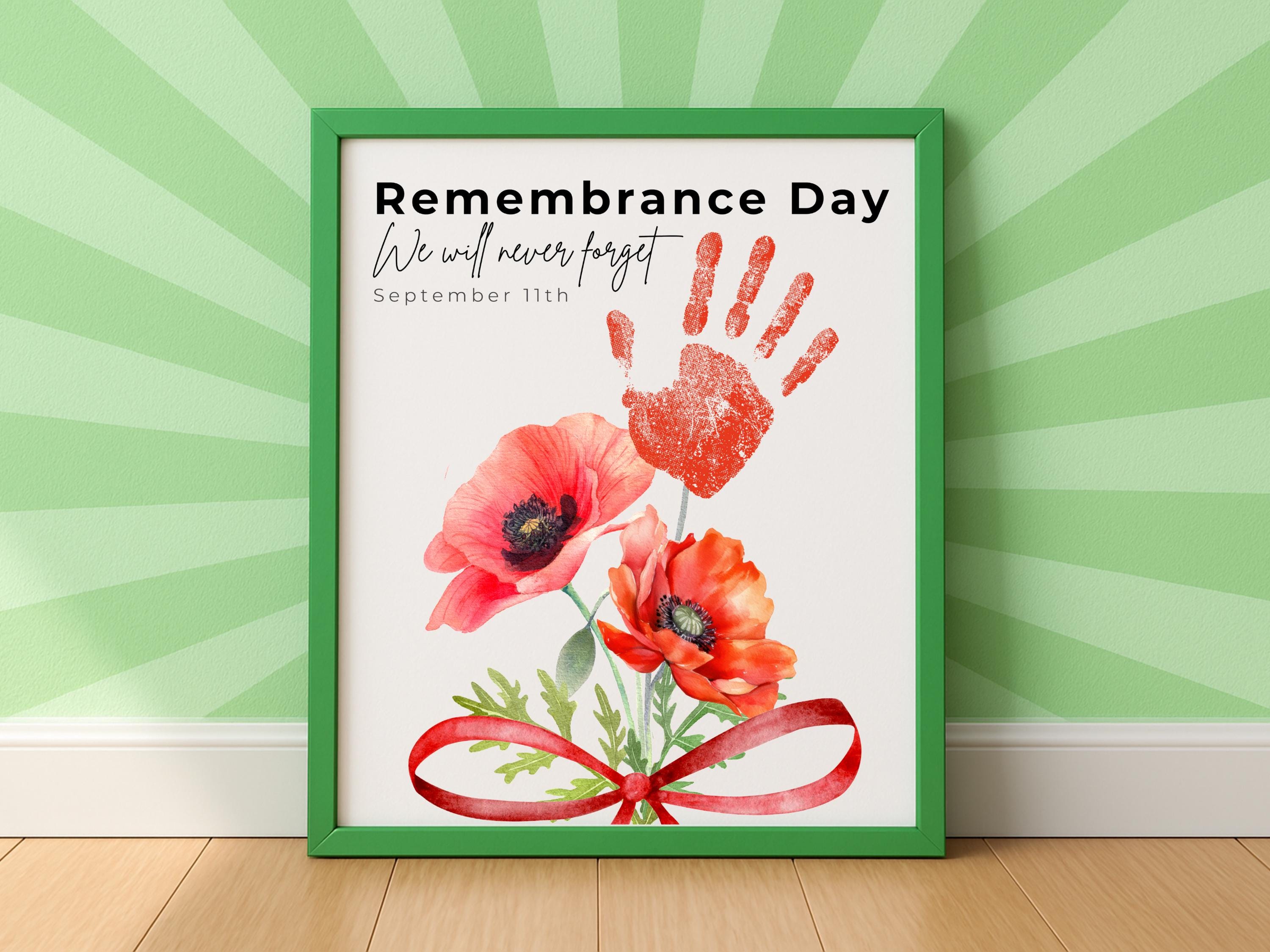 9/11 Remembrance Day Handprint Printable | Patriot Day Craft for Kids ...