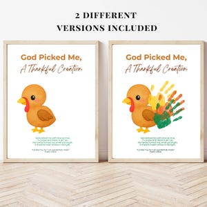 Christian Thanksgiving Handprint Craft for Kids Turkey Craft God Picked ...