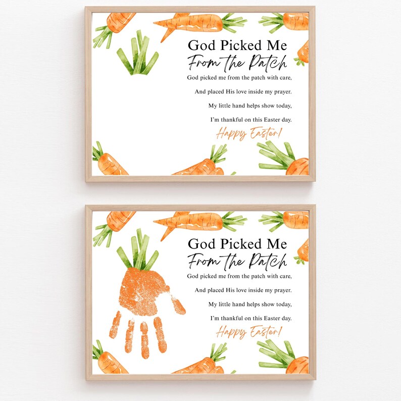 God Picked Me From the Patch Easter Handprint Craft, Christian Kids ...