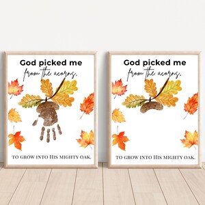 Christian Acorn Handprint Printable Fall Handprint Craft for Kids Bible ...