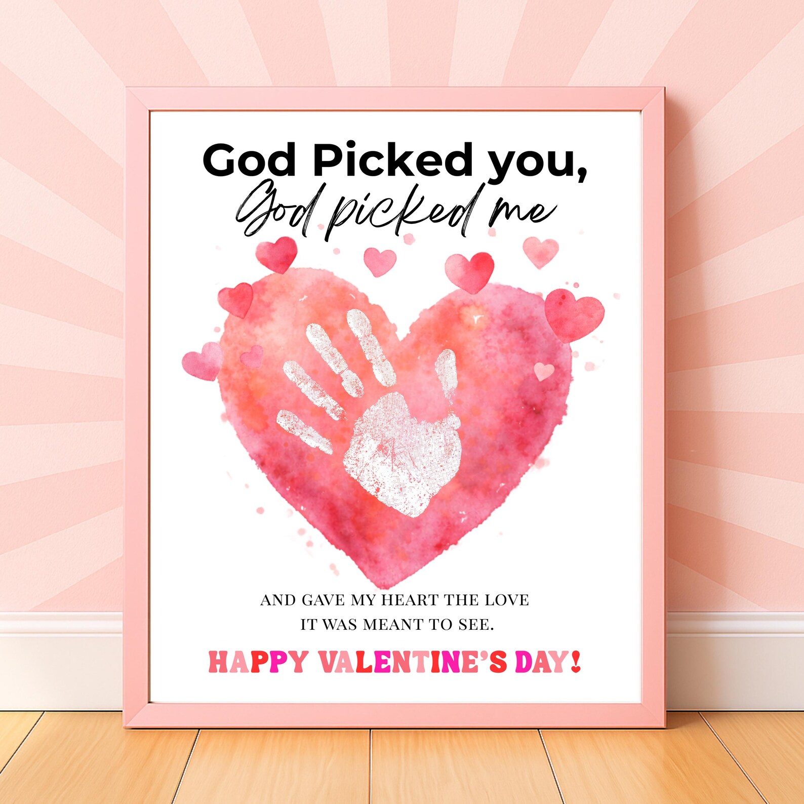 Christian Valentine Handprint Craft, God Picked You God Picked Me ...