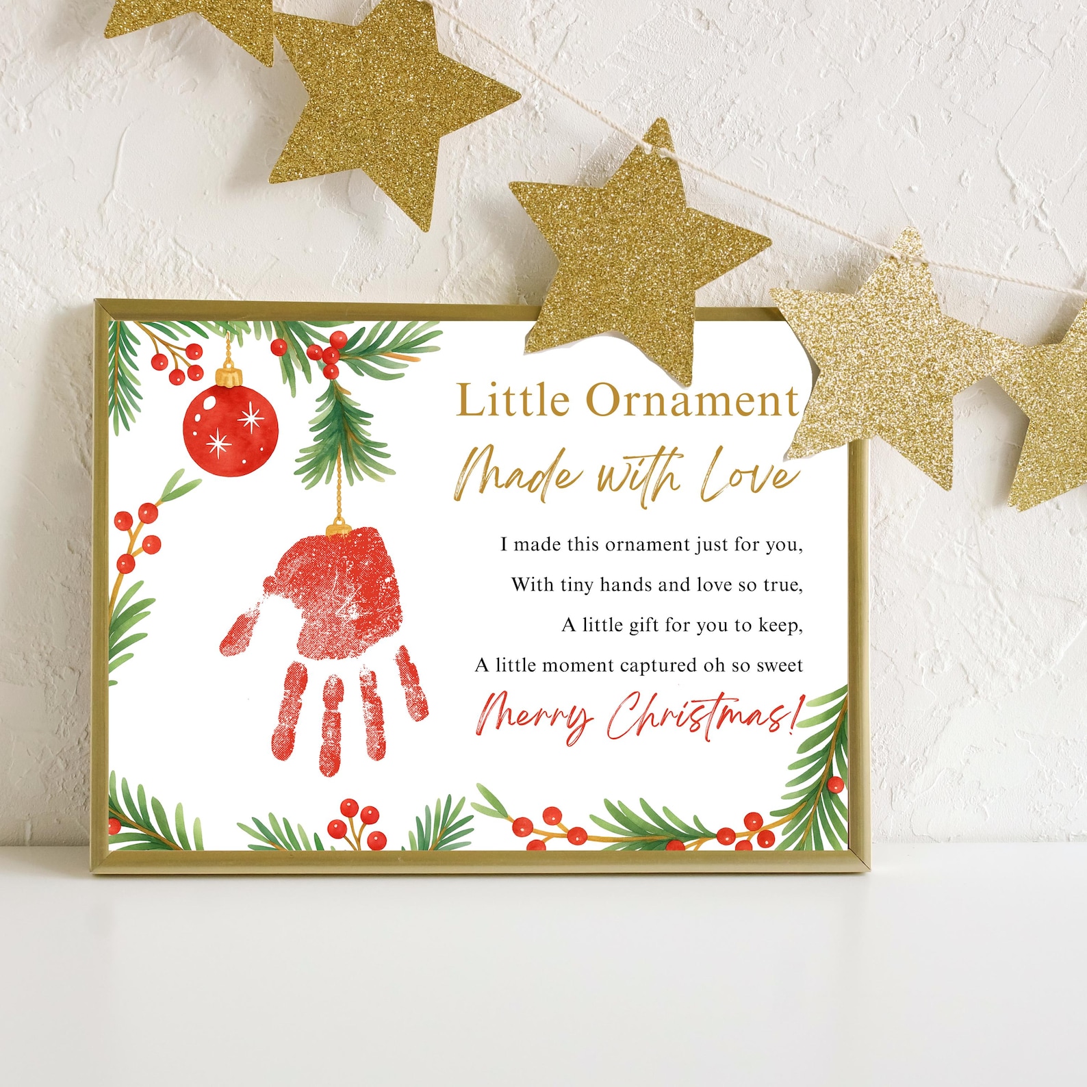 Christmas Handprint Ornament Poem Craft, Keepsake Gift (PDF Printable ...