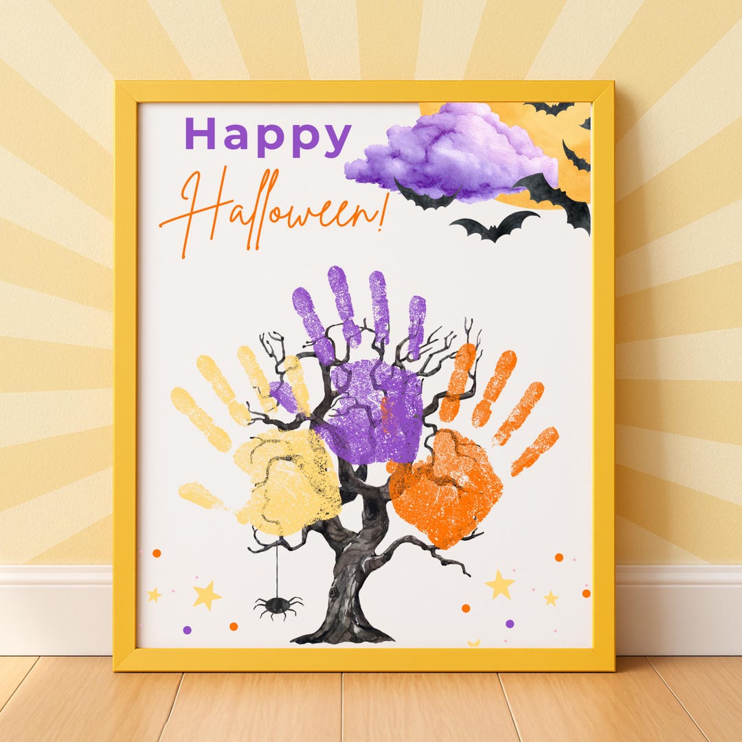 Happy Halloween Handprint Tree Craft | Kids Printable Keepsake | DIY ...