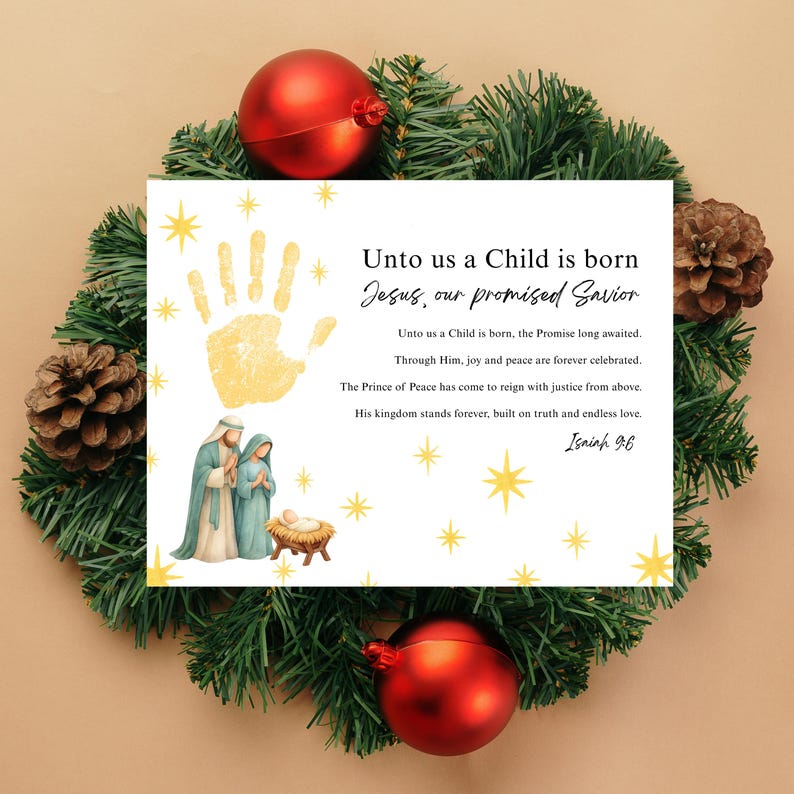 Christian Christmas Nativity Poem Handprint Printable Bible Verse Jesus ...