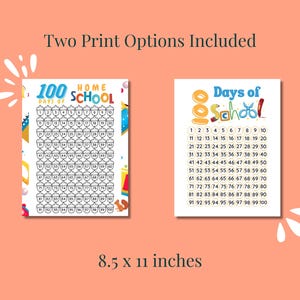 100 Days of School Tracker Printable: Color & Count Activity (PDF) - Etsy