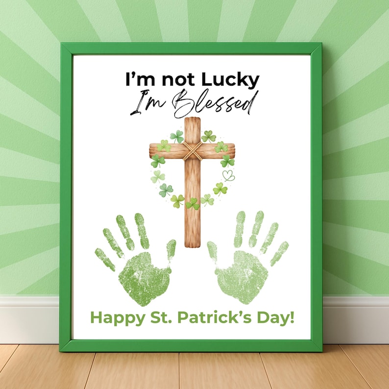Christian St. Patrick’s Day Handprint Craft Printable, Faith Shamrock ...