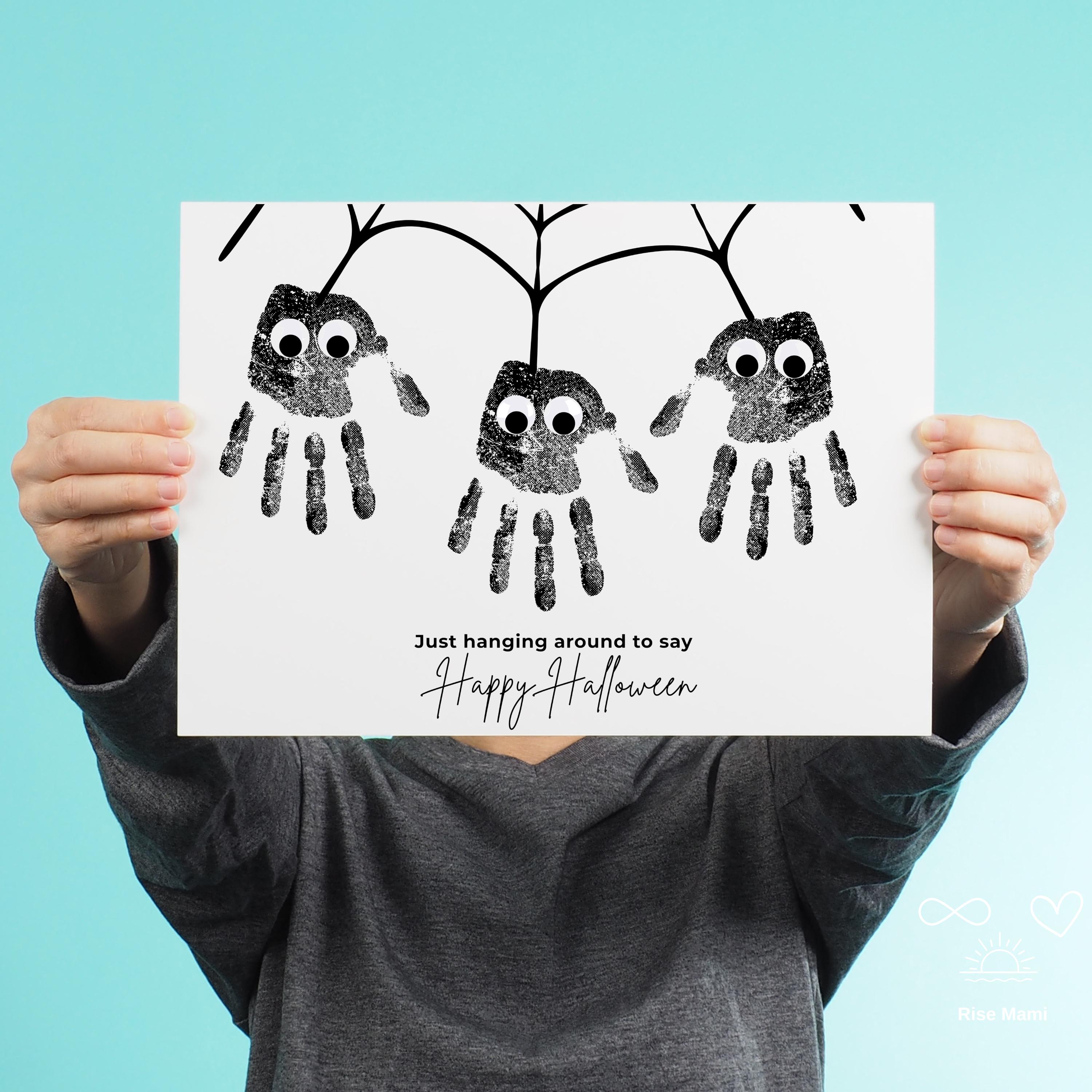 Halloween Spider Handprint Craft | Kids Printable Art | DIY Halloween ...