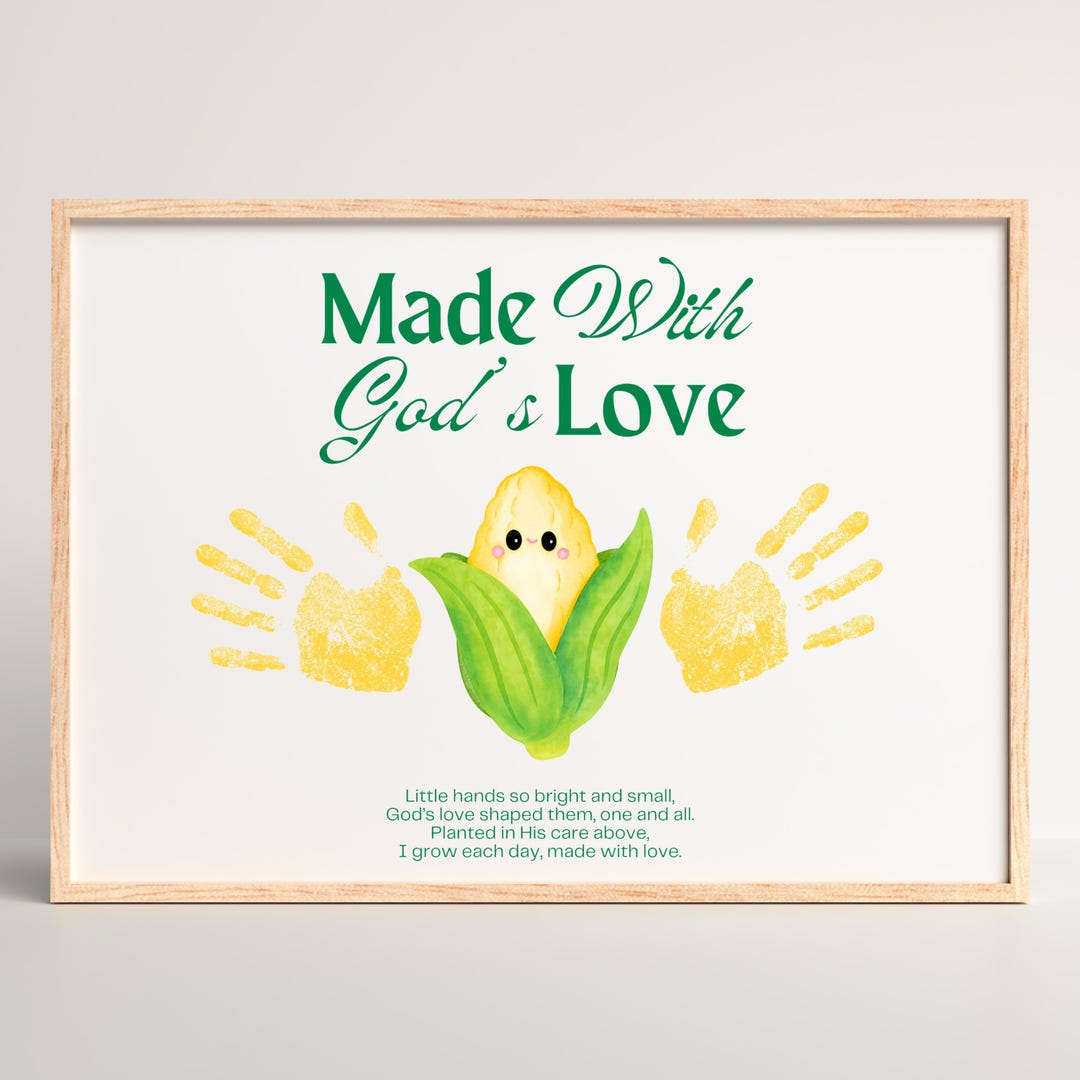 Corn Handprint Craft Printable Made With God’s Love | Christian Fall ...