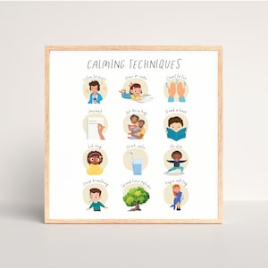 Calm Down Corner Printable Set of 2, Feelings Chart & Calming ...