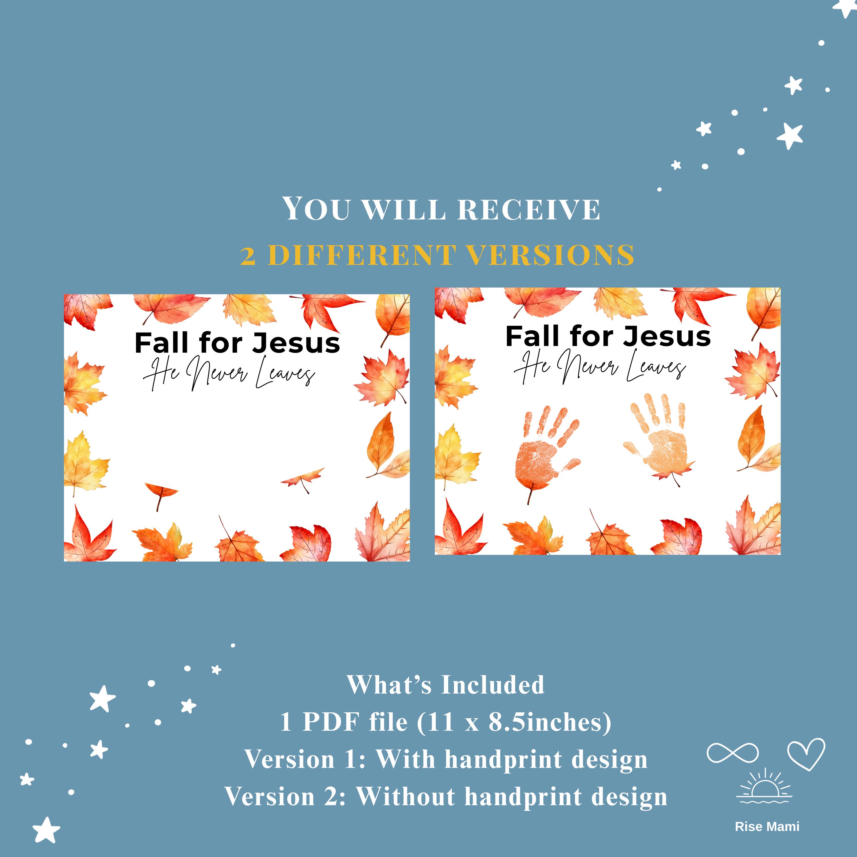 Fall for Jesus Handprint Craft Christian Fall Printable Sunday School ...