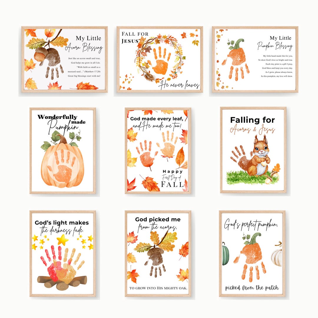 Christian Fall Handprint Craft Bundle | Autumn Printable Kids Sunday ...