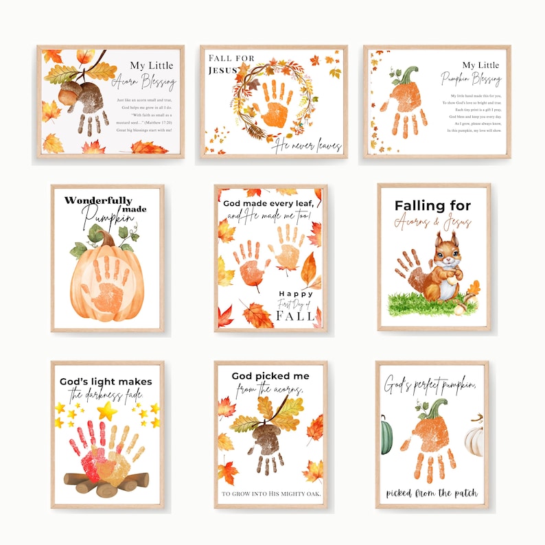 Christian Fall Handprint Craft Bundle | Autumn Printable Kids Sunday ...