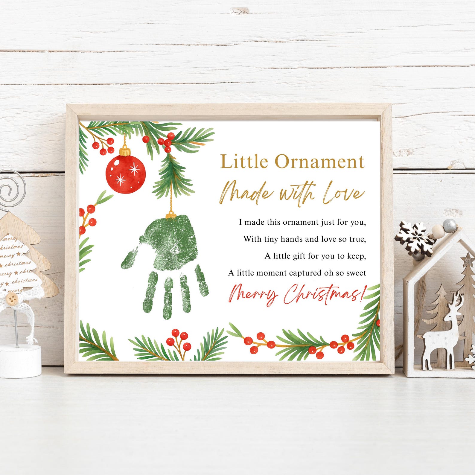 Christmas Handprint Ornament Poem Craft, Keepsake Gift (PDF Printable ...