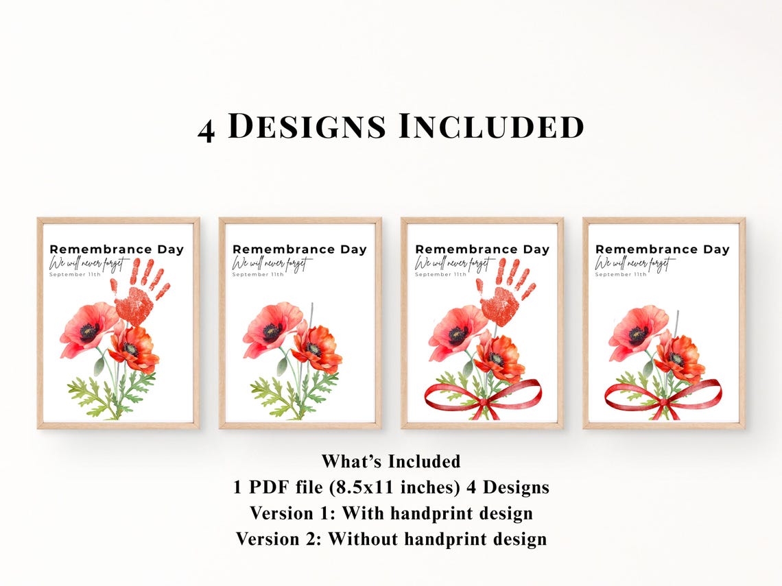 9/11 Remembrance Day Handprint Printable | Patriot Day Craft for Kids ...