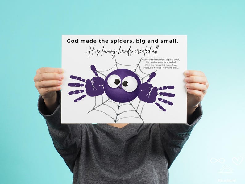 Christian Halloween Spider Handprint Craft Kids Faith Activity Sunday ...