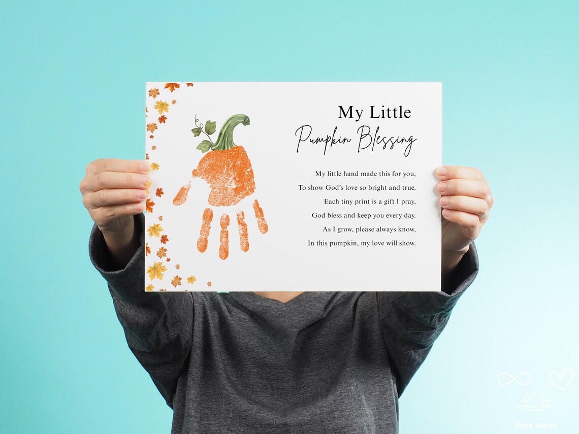 Christian Poem Pumpkin Handprint My Little Pumpkin Blessing Printable ...