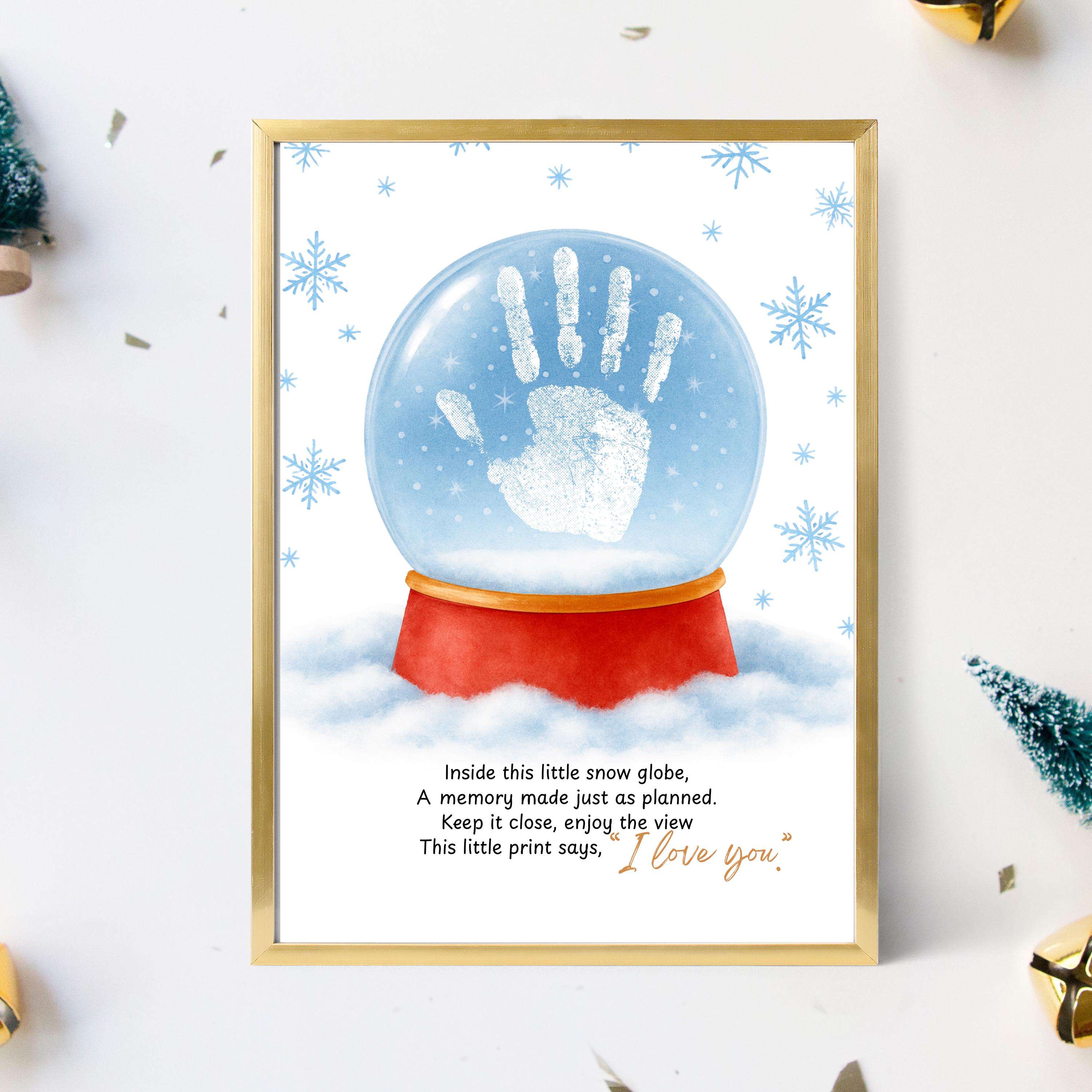 Snow Globe Handprint Craft Poem Printable Winter Classroom Activity ...