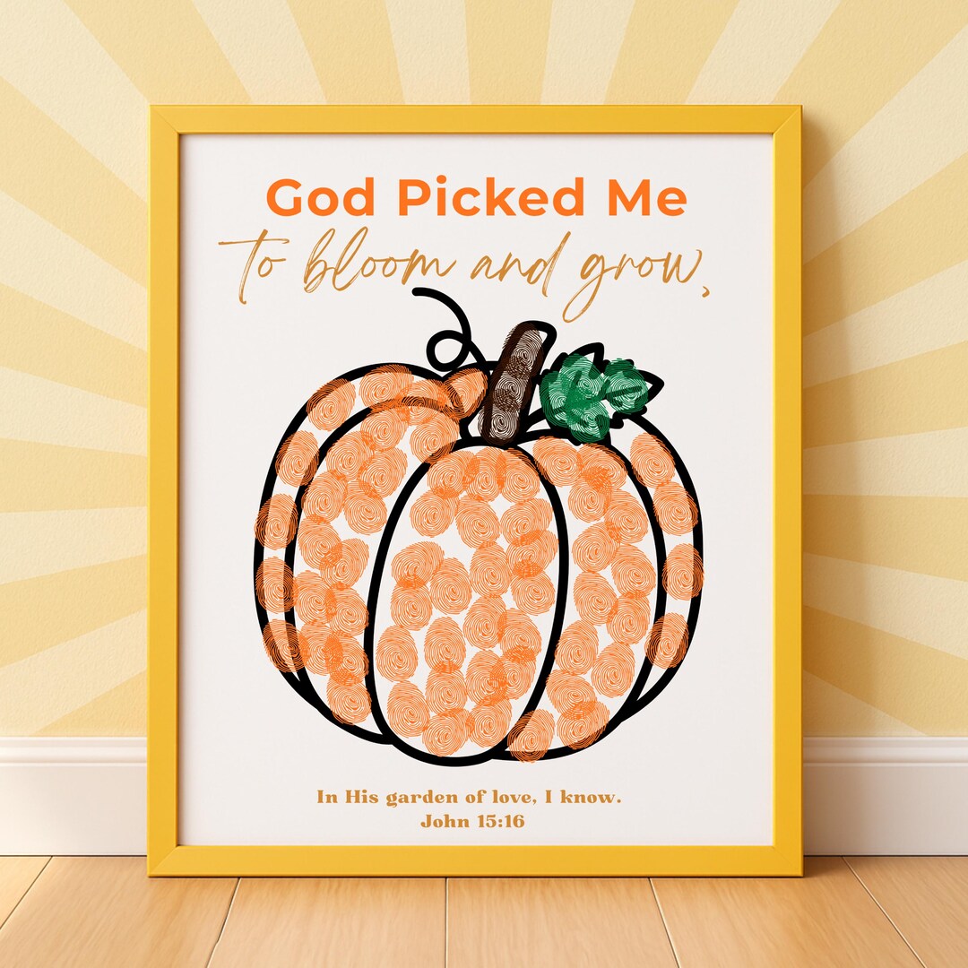 God Picked Me Pumpkin Craft Printable Thanksgiving Fall Activity Sunday ...