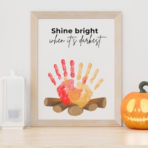 Campfire Handprint Fall Craft Kids Halloween Printable Thanksgiving PDF ...