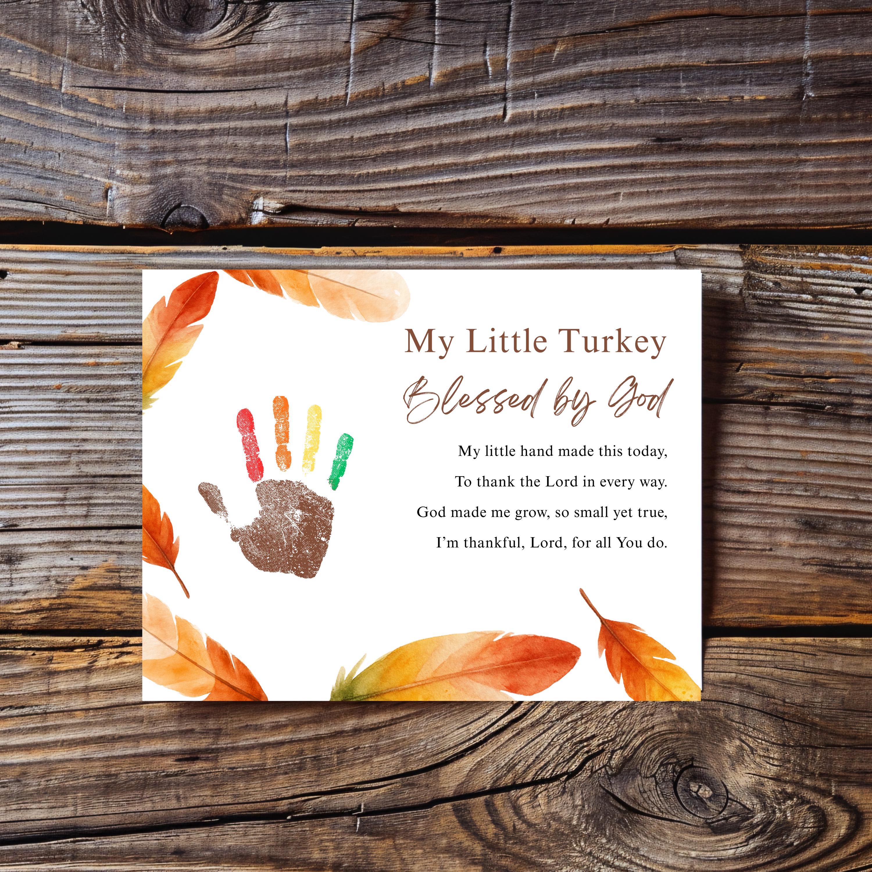 Christian Thanksgiving Handprint Craft My Little Turkey Blessed by God ...