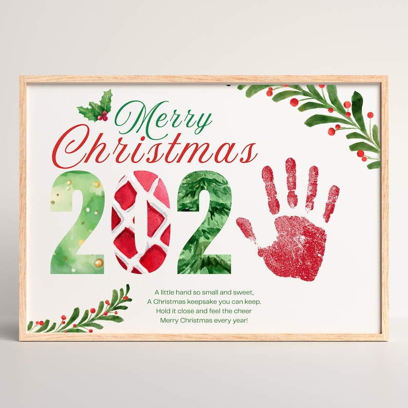 Christmas 2025 Handprint Craft Placemat Printable Winter Merry ...
