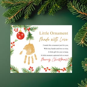 Christmas Handprint Ornament Poem Craft, Keepsake Gift (PDF Printable ...