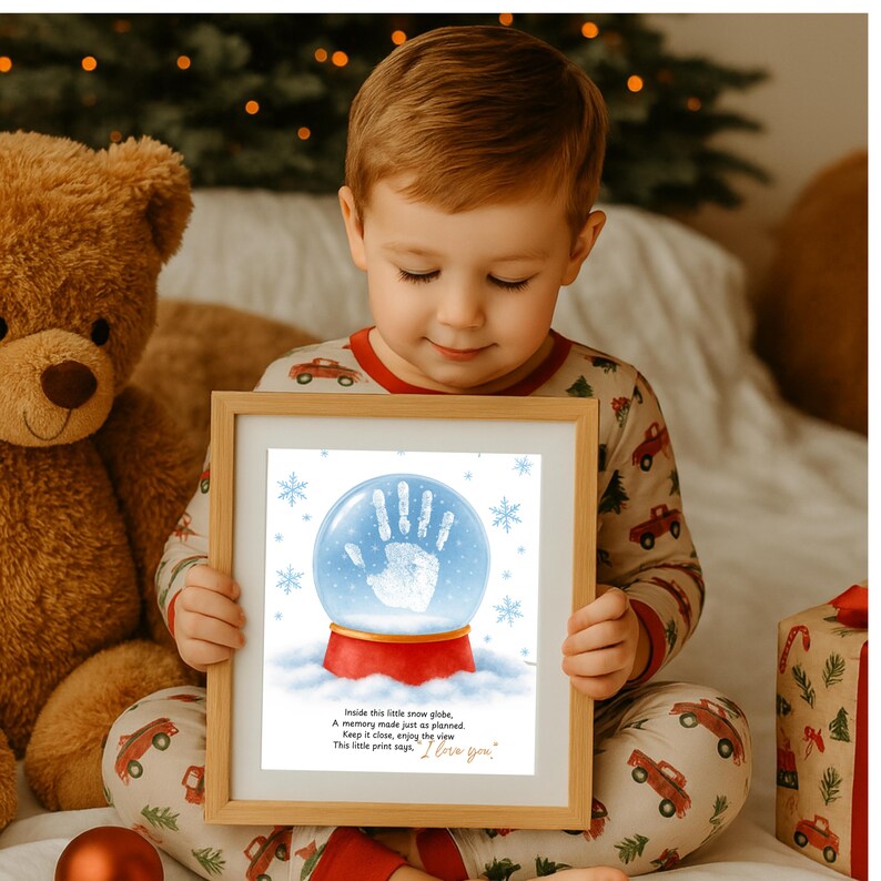 Snow Globe Handprint Craft Poem Printable Winter Classroom Activity ...