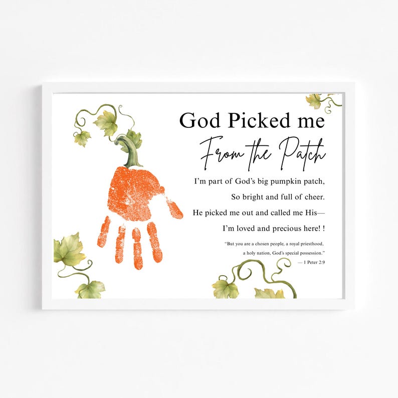God Picked Me From the Patch Printable Thanksgiving Craft Christian ...