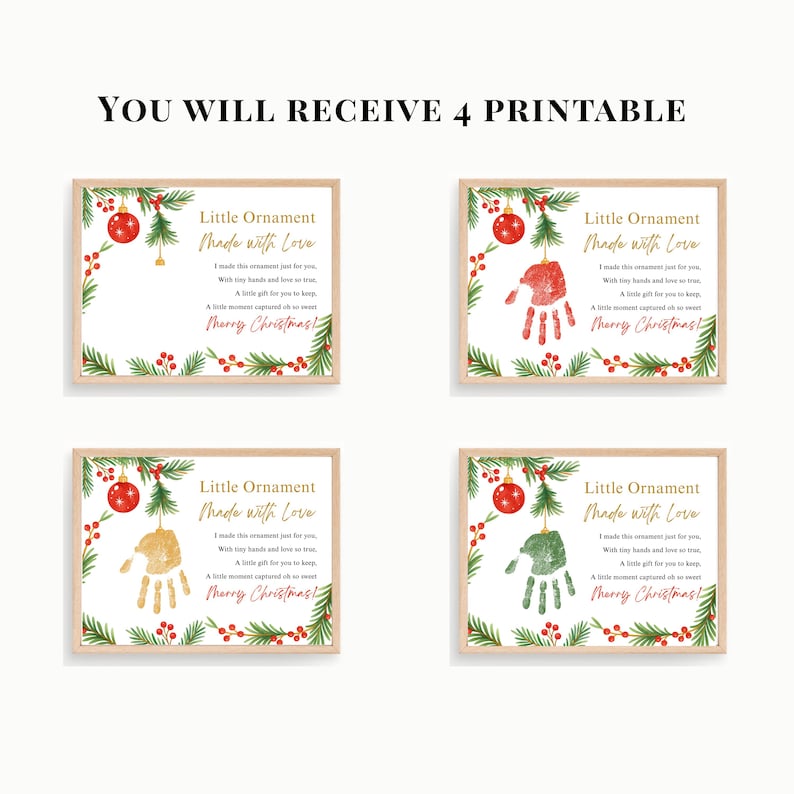 Christmas Handprint Ornament Poem Craft, Keepsake Gift (PDF Printable ...