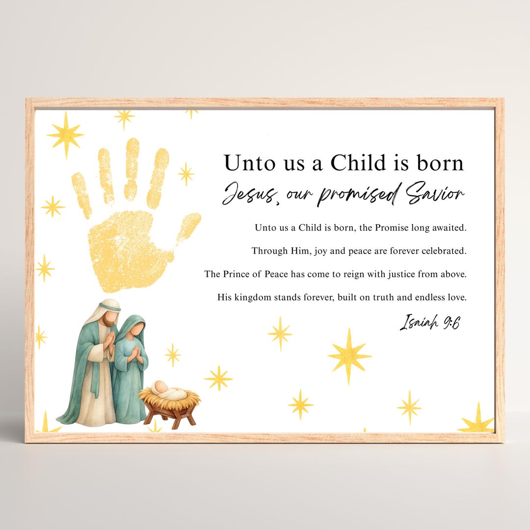 Christian Christmas Nativity Poem Handprint Printable Bible Verse Jesus ...