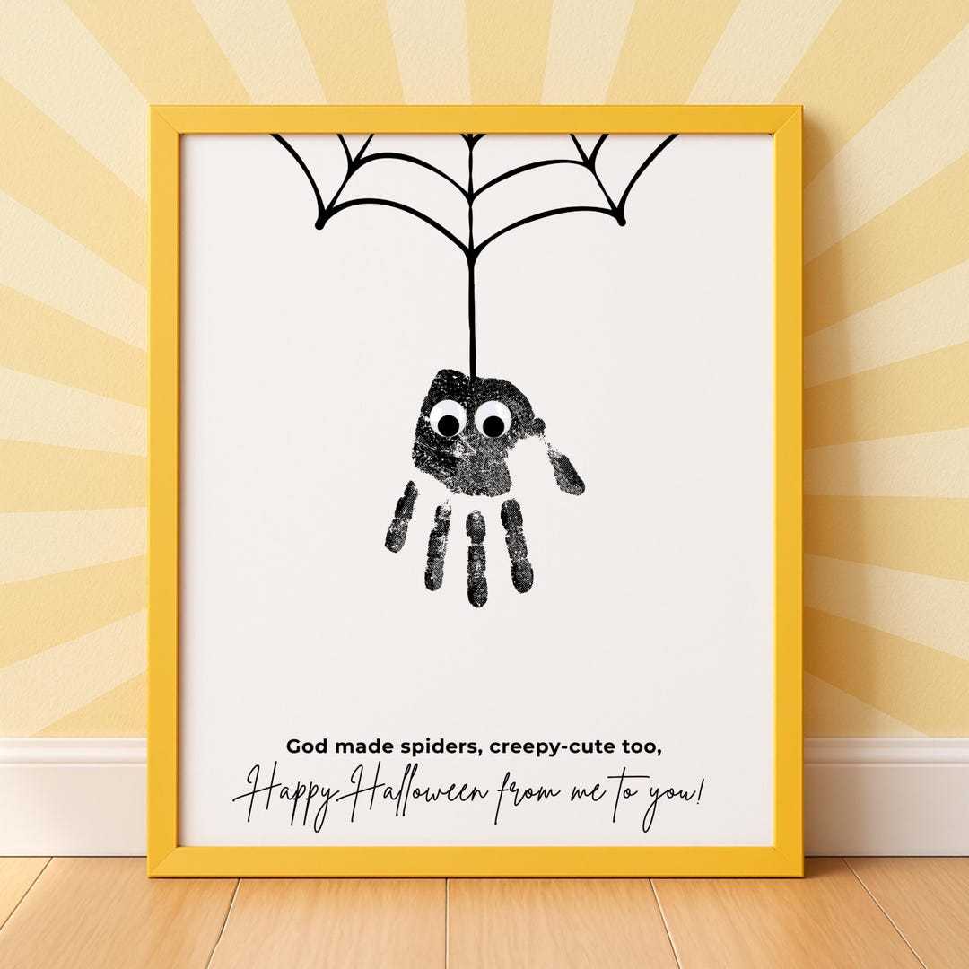 Christian Halloween Spider Handprint Craft Faith Inspired Kids ...