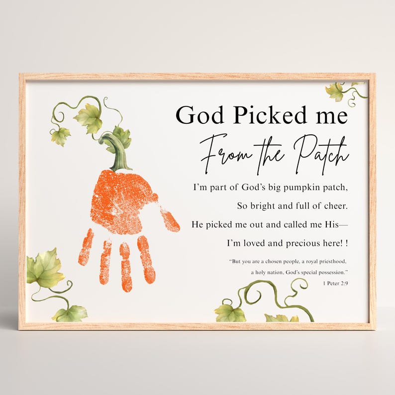 God Picked Me From the Patch Printable Thanksgiving Craft Christian ...
