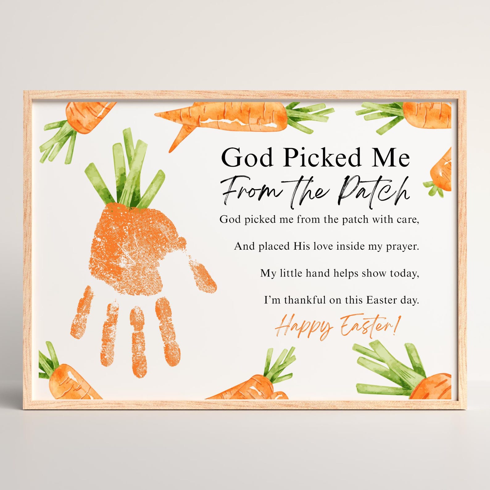 God Picked Me From the Patch Easter Handprint Craft, Christian Kids ...